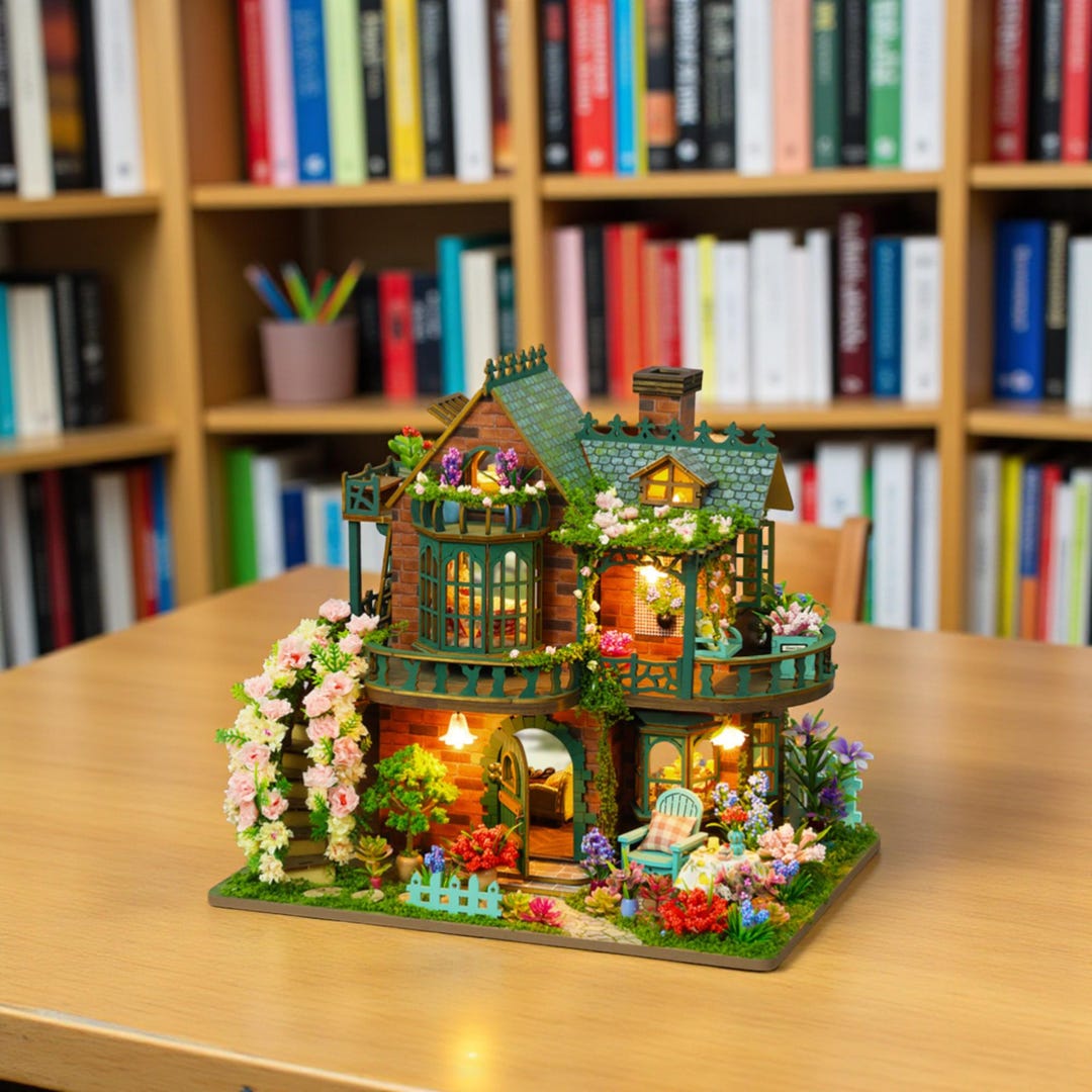 DIY Fairy Garden Cottage Book Nook Kit – 3D Wooden Puzzle Bookshelf ...