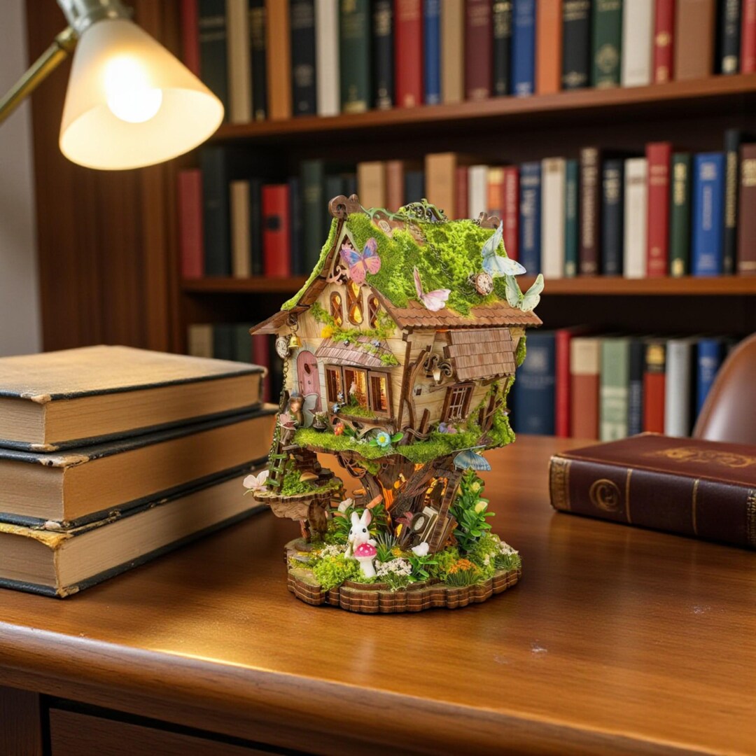 Rowan’s Treehouse Book Nook DIY Kit – Fairy Miniature Diorama With LED ...