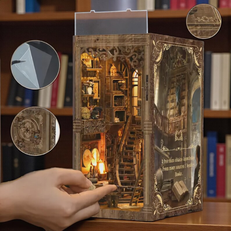 Ancient Library Book Nook Kit – DIY Miniature Bookshelf Decor ...