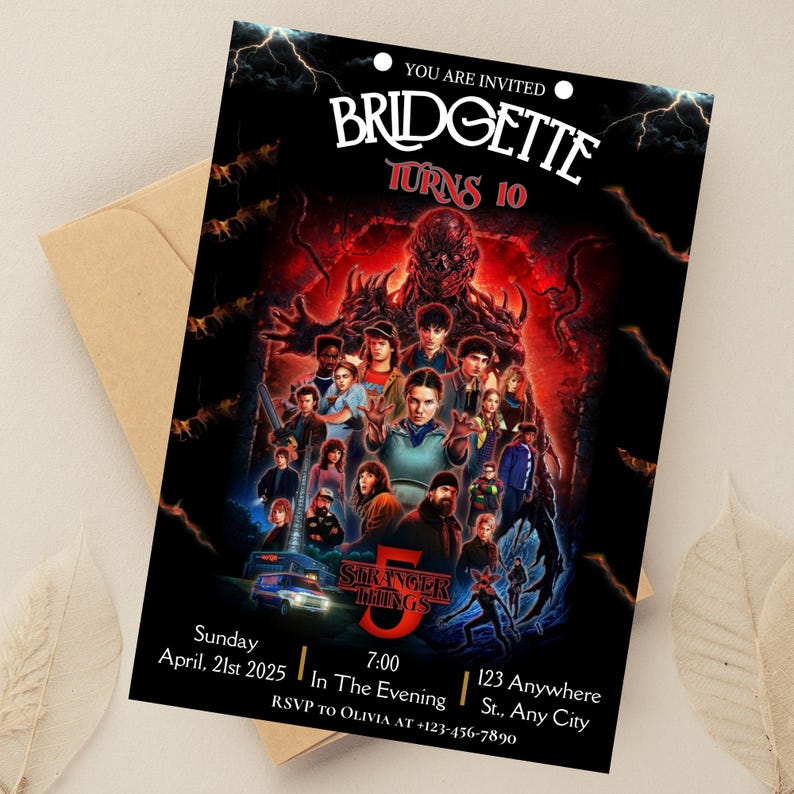 Stranger Things Birthday Invitation | Digital Download | Printable ...