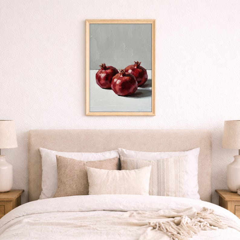 Pomegranate Still Life Printable Wall Art Kitchen Fruit Painting Modern ...