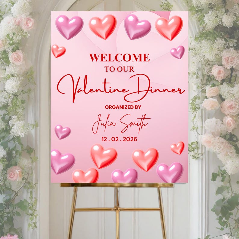 Galentine’s Day Welcome Sign, Valentine Party Welcome Sign, Galentine ...