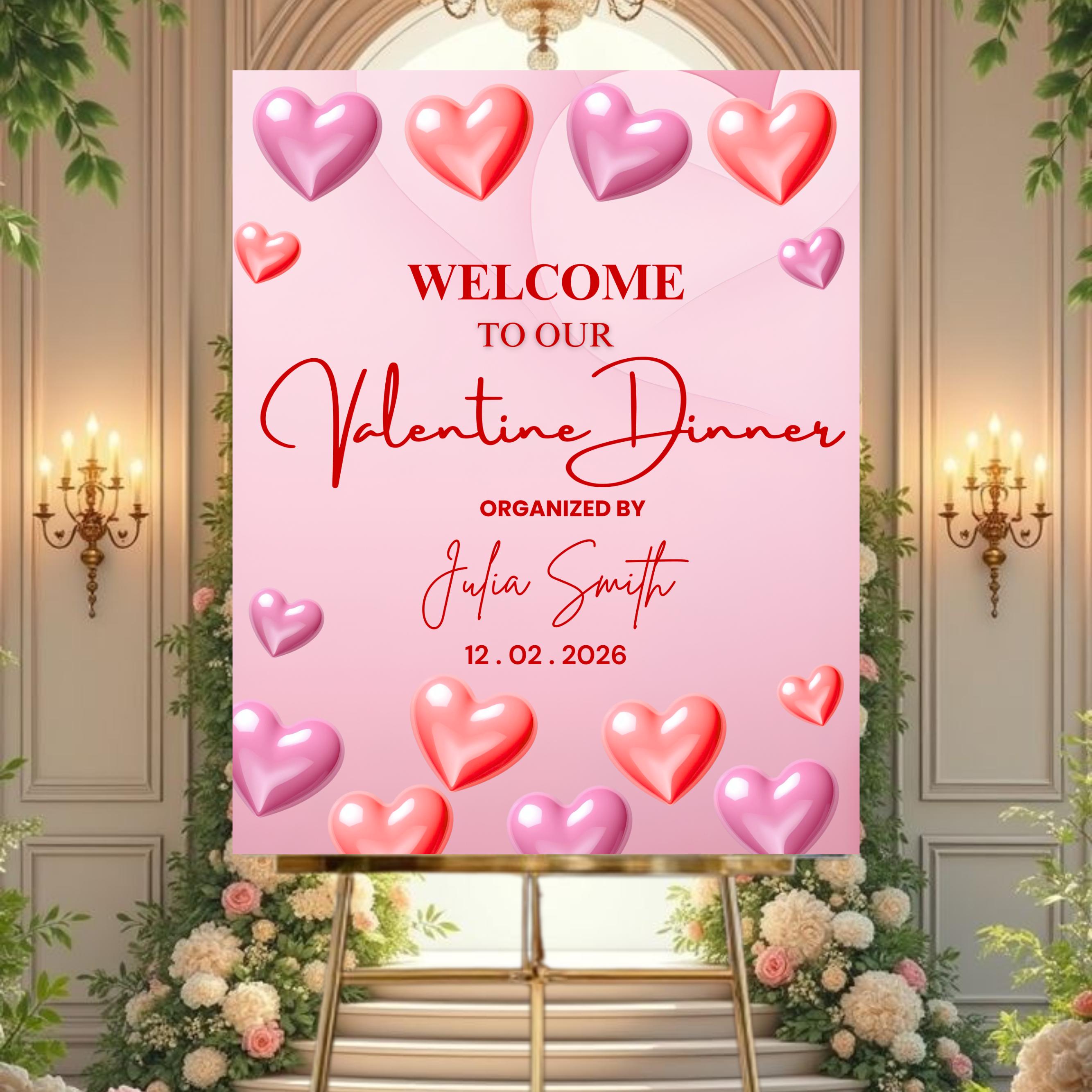Galentine’s Day Welcome Sign, Valentine Party Welcome Sign, Galentine ...