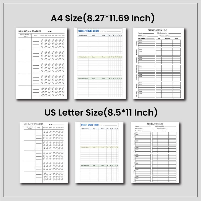 Medication Tracker Printable | Weekly Medicine Log | Pill Tracker PDF ...