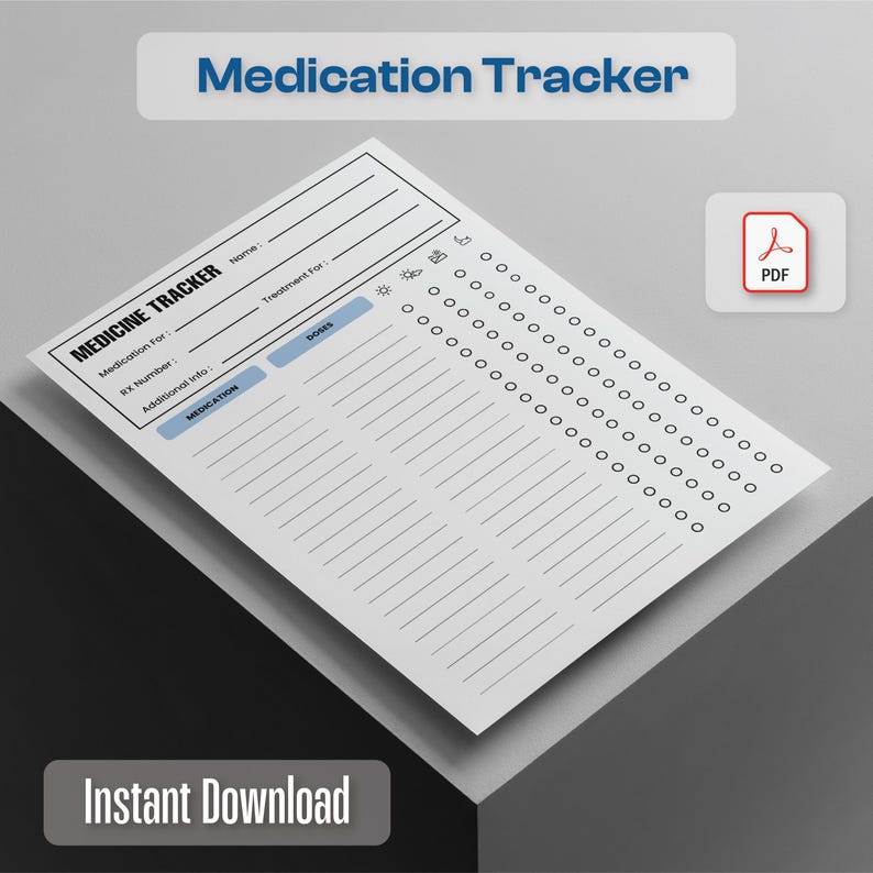 Weekly Medication Tracker Printable | Pill & Dose Log (A4/US Letter) - Etsy
