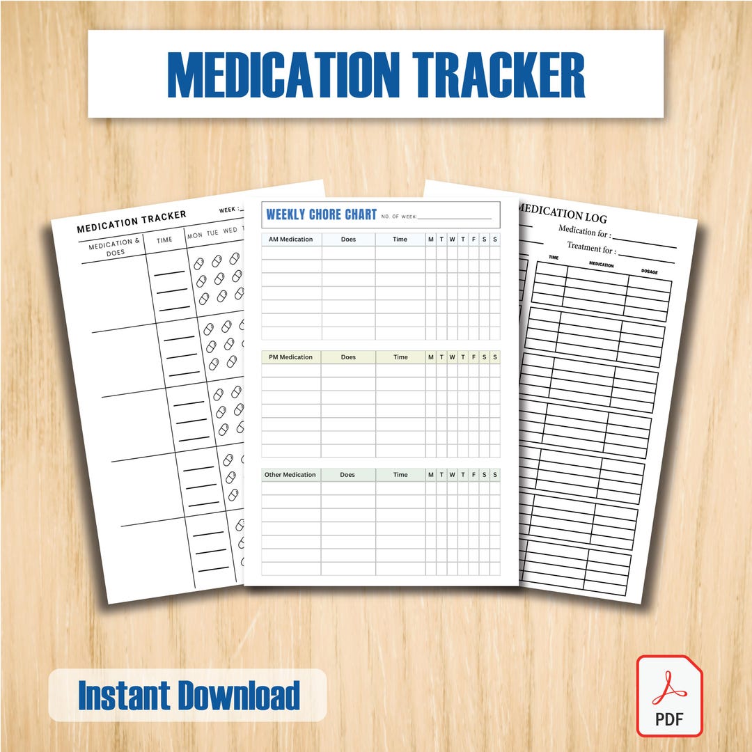 Medication Tracker Printable | Weekly Medicine Log | Pill Tracker PDF ...
