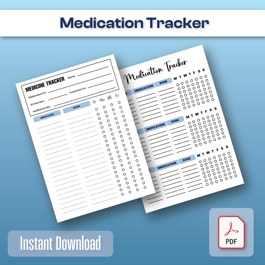 Weekly Medication Tracker Printable | Pill & Dose Log (A4/US Letter) - Etsy