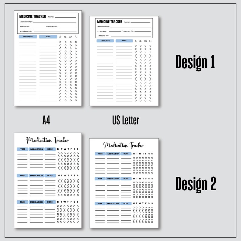 Weekly Medication Tracker Printable | Pill & Dose Log (A4/US Letter) - Etsy
