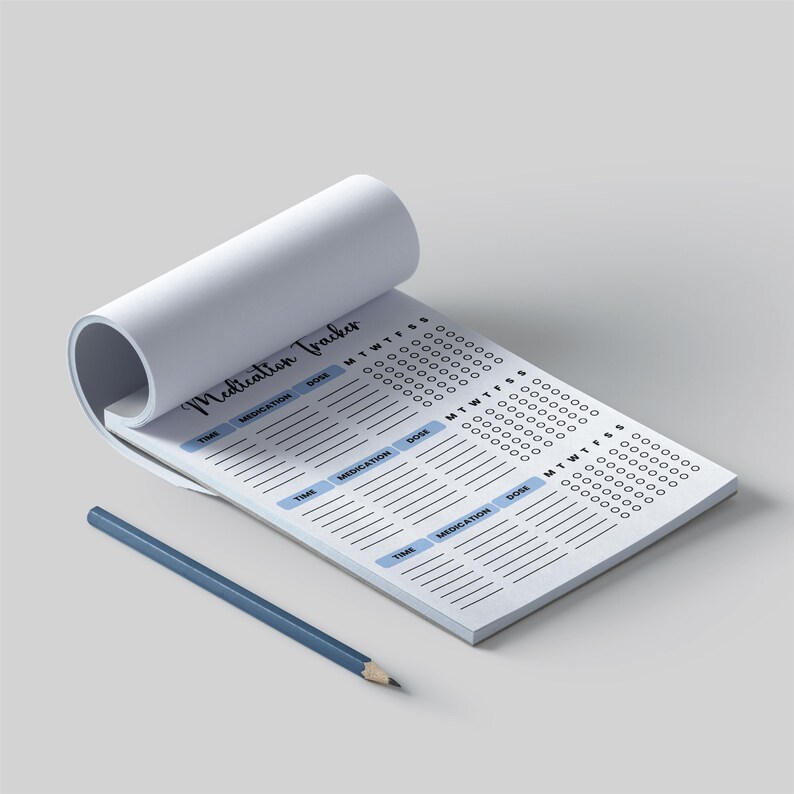 Weekly Medication Tracker Printable | Pill & Dose Log (A4/US Letter) - Etsy