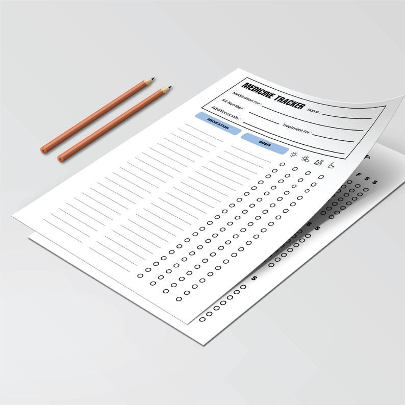 Weekly Medication Tracker Printable | Pill & Dose Log (A4/US Letter) - Etsy