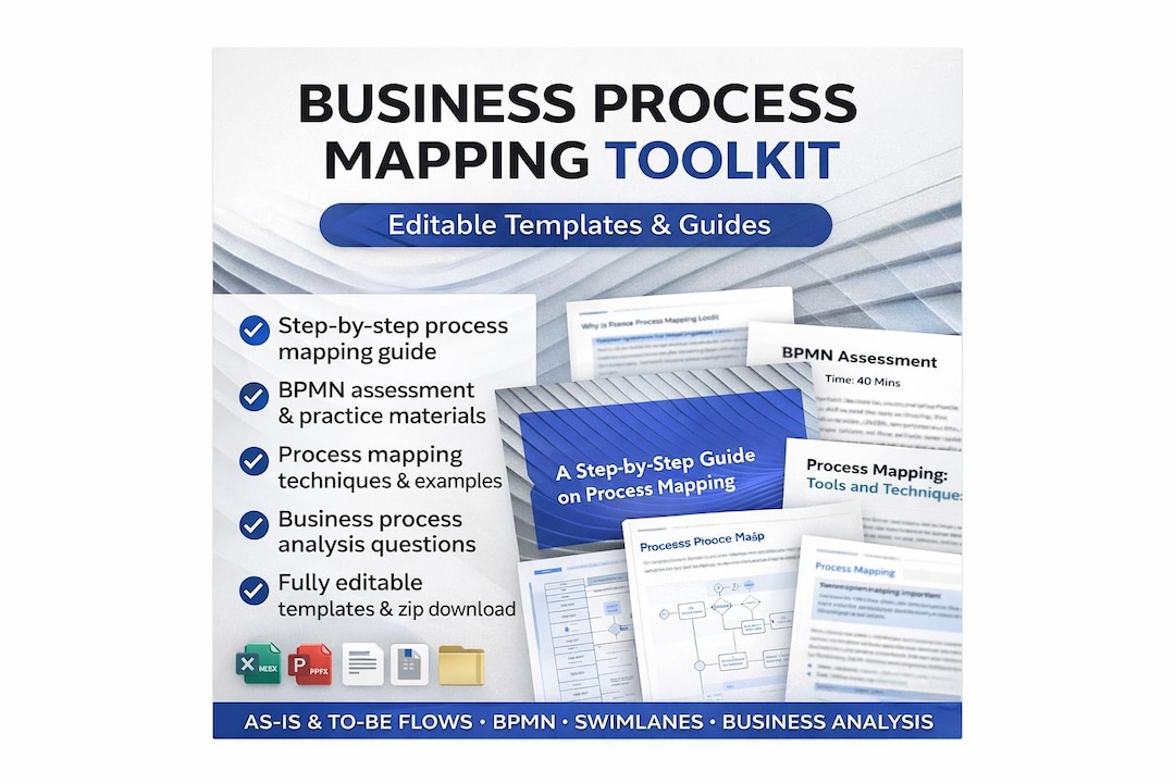 Business Process Mapping Templates for Business Analysts As-is & To-be ...