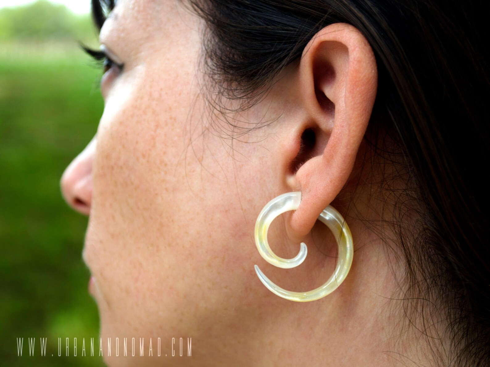 Fake Gauges Earrings Mother Pearl Spiral Earring Tribal | Etsy