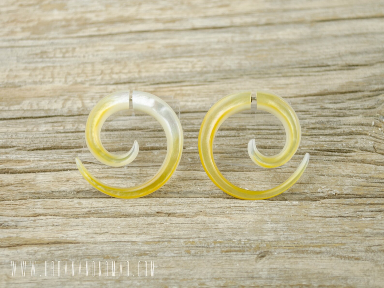 Fake Gauges Earrings Mother Pearl Spiral Earring Tribal | Etsy