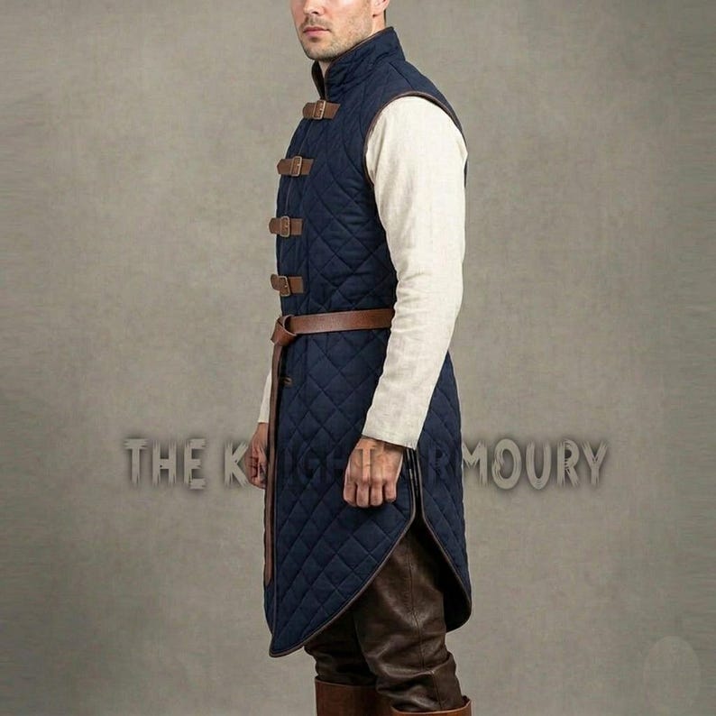 Buy Handmade Quilted Gambeson Vest | Padded Viking Tunic for LARP, SCA ...