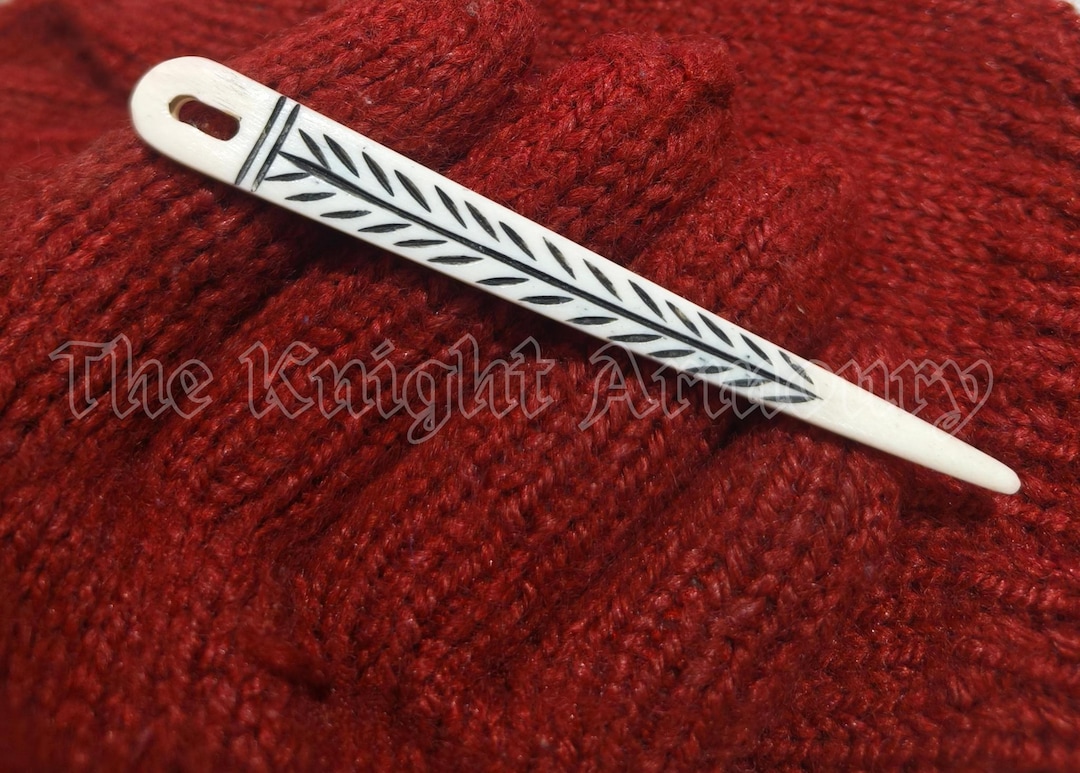 Antique Style Handmade Bone Nålbinding Needle - Flat Line and Dot ...