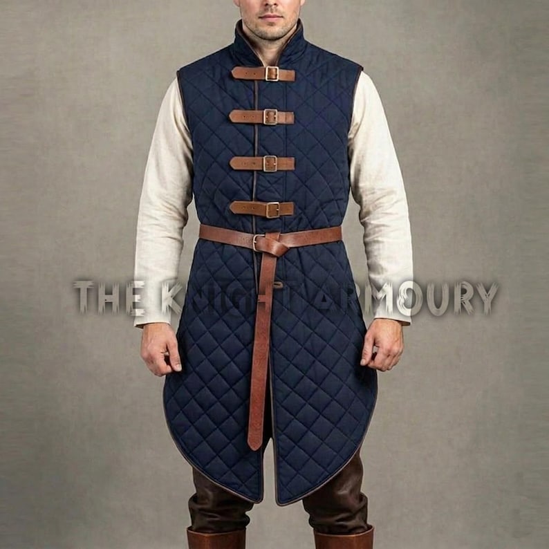 Buy Handmade Quilted Gambeson Vest | Padded Viking Tunic for LARP, SCA ...