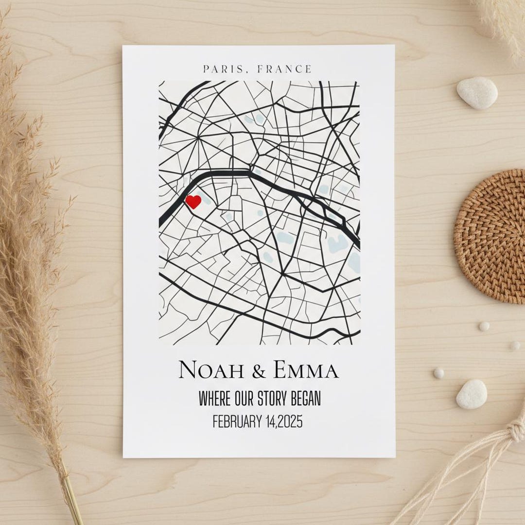 Where It All Began Map Print | Our Story Map Poster | First Date ...