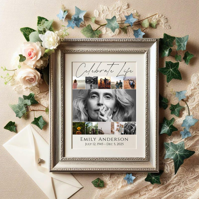 Funeral Photo Board, Funeral Poster, Celebration of Life Poster ...