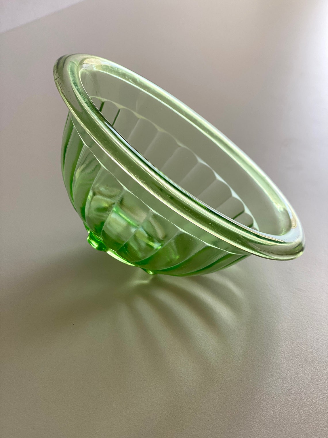 Vintage Hazel Atlas Green/ Pillar Optic Ribbed With Square Base ...