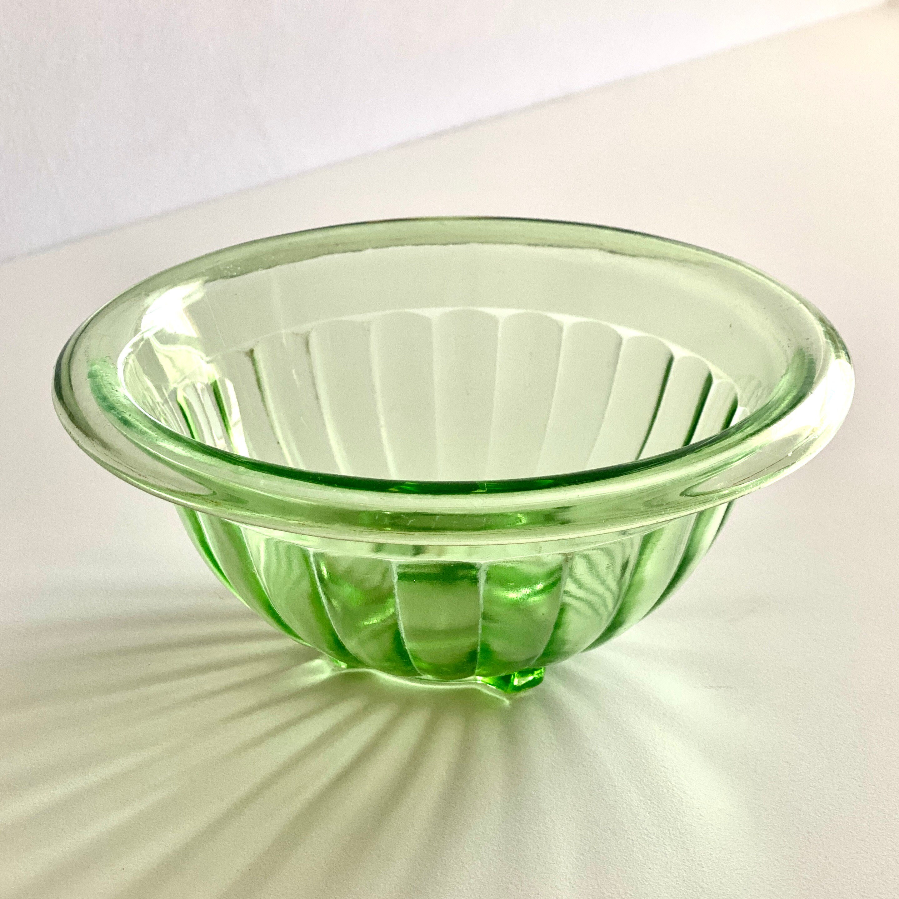 Vintage Hazel Atlas Green/ Pillar Optic Ribbed With Square Base ...