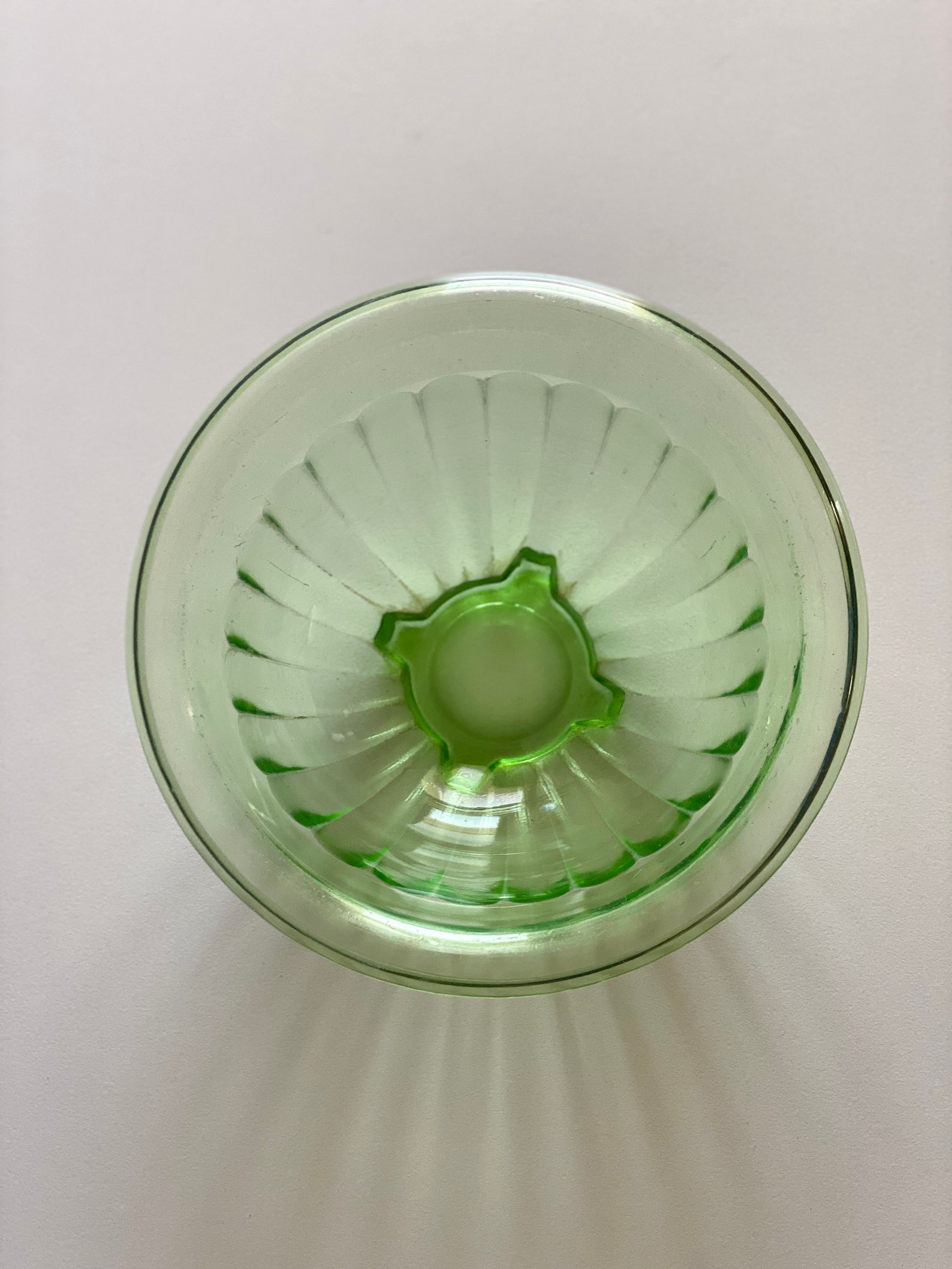 Vintage Hazel Atlas Green/ Pillar Optic Ribbed With Square Base ...