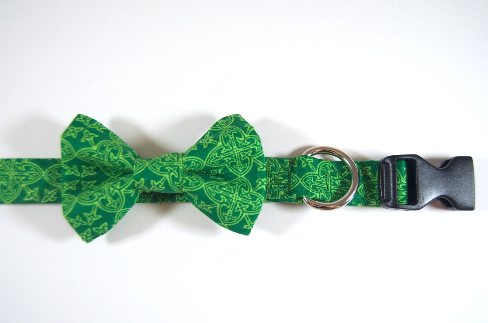 Celtic Dog Collar, Green Dog Collar, Dog Collar and Bow Tie, Green Dog ...