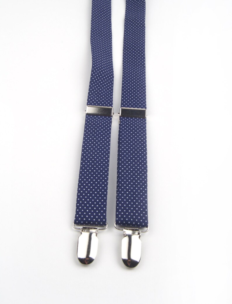 Navy Polka Dot Suspenders Blue Suspenders Navy Suspenders | Etsy