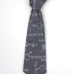 Grey Math Necktie, Kid's Math Tie, Boy's Math Tie, Science Tie, Science ...