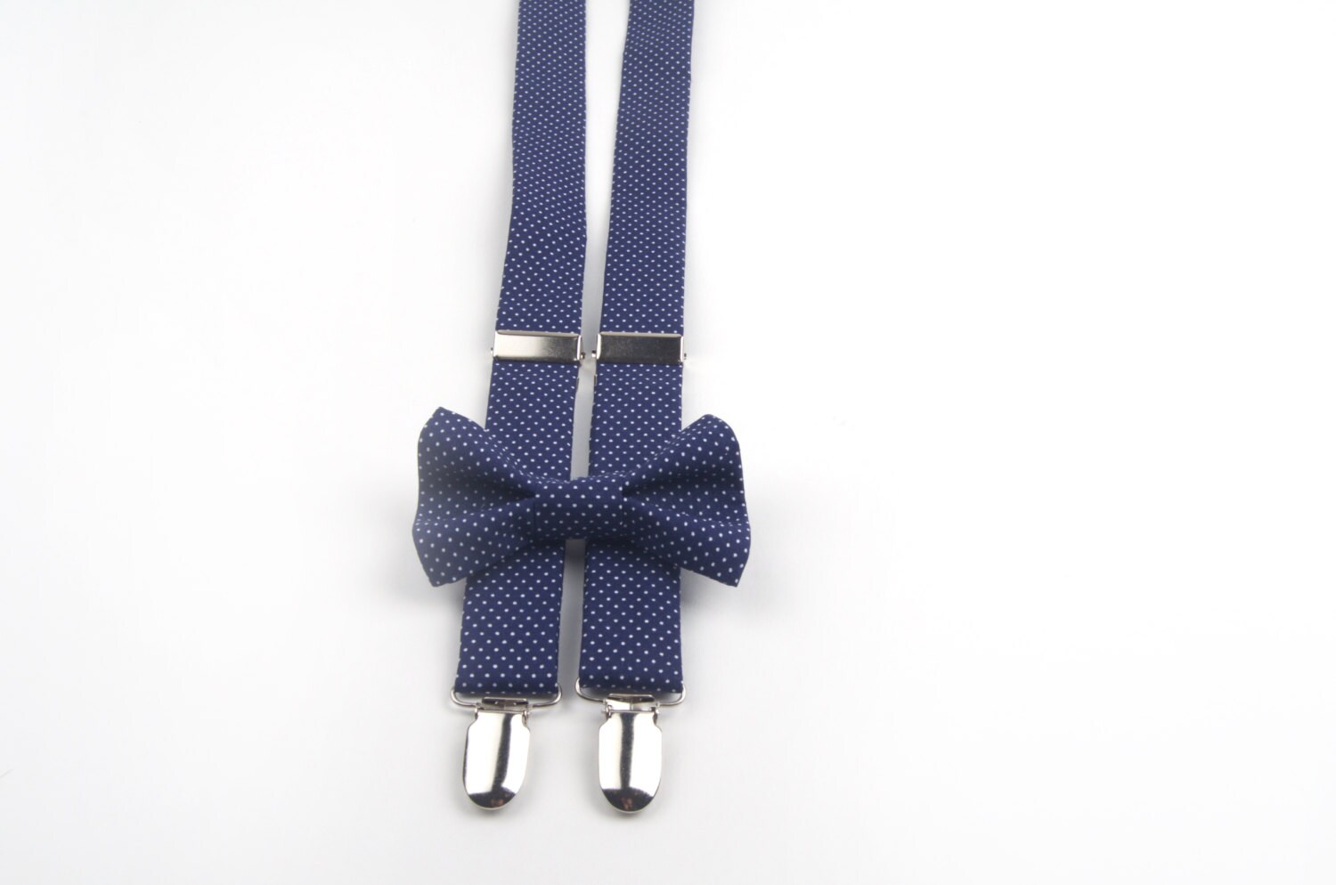 Navy Polka Dot Bow Tie & Suspenders Set Navy Bow Tie Navy | Etsy