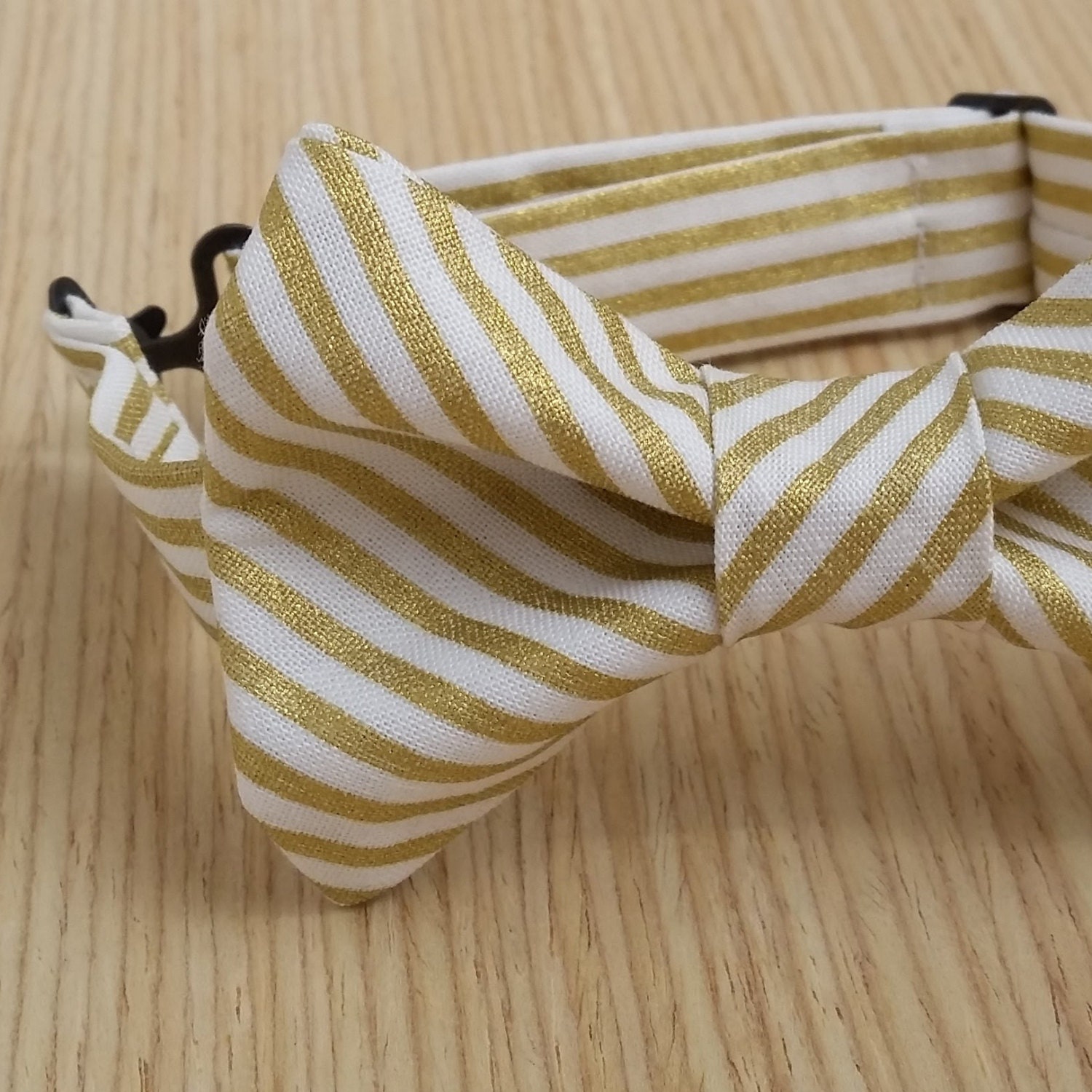 Gold Stripe Bow Tie, Gold and White Bow Tie, Metallic Gold Bow Tie, Boy ...