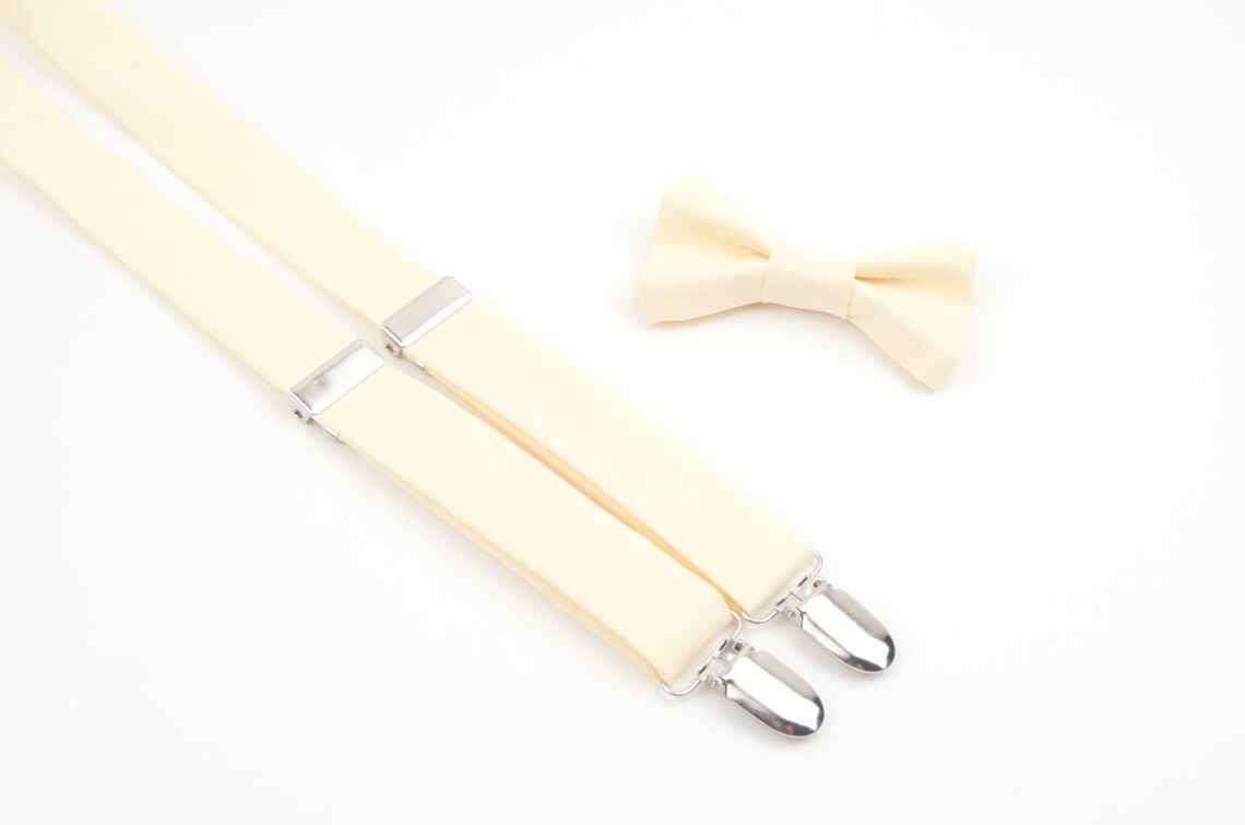Butter Bow Tie & Suspenders Yellow Suspenders Yellow Bow | Etsy