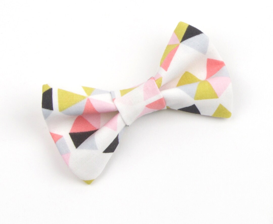 Pink Triangle Bow Tie, Green and Pink Bow Tie, Pastel Bow Tie, Easter ...