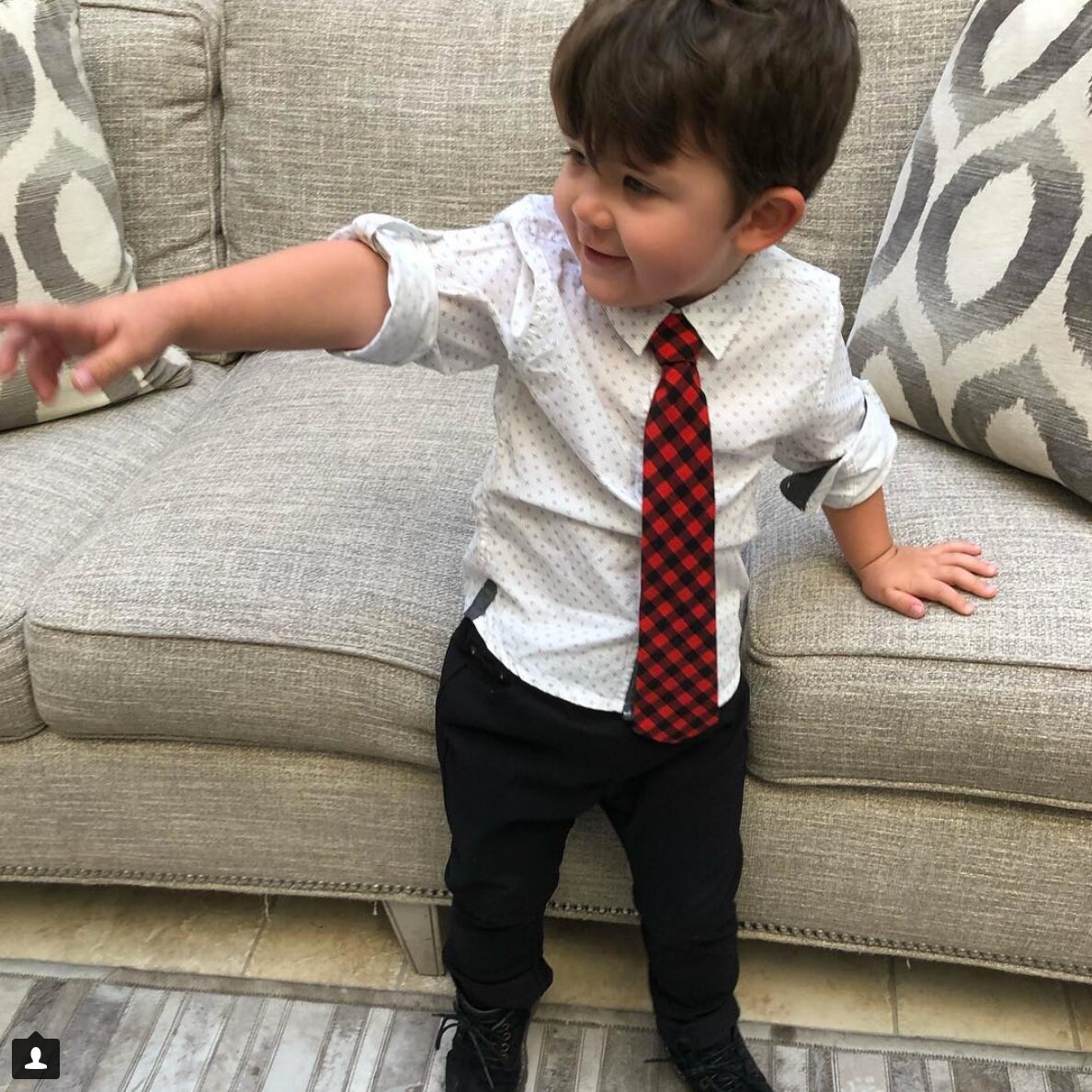 Red & Black Plaid Tie, Buffalo Check Tie, Red Plaid Tie, Boy's Red Tie ...