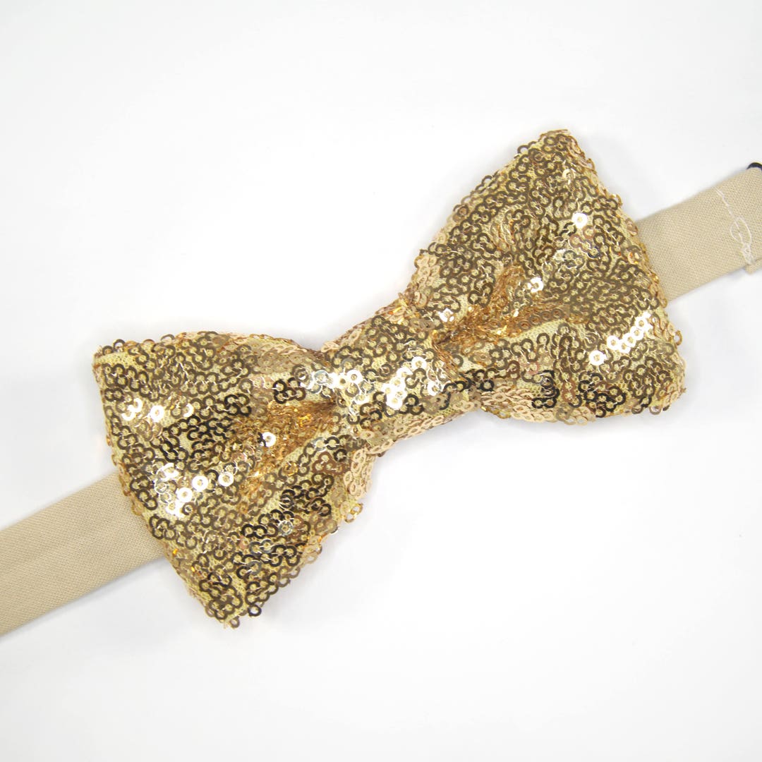 Gold Sequins Bow Tie, Gold Bow Tie, Gold Sequins, Sequins Bow Tie, Glitz Bow Tie, Glitter Bow ...