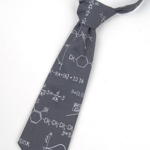 Grey Math Necktie, Kid's Math Tie, Boy's Math Tie, Science Tie, Science ...