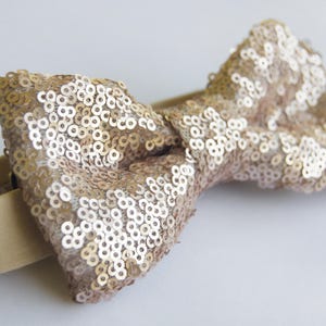 Champagne Sequin Bow Tie, Champgne Bow Tie, Champagne Glitter Bow Tie, Sequin Bow Tie, Champagne ...