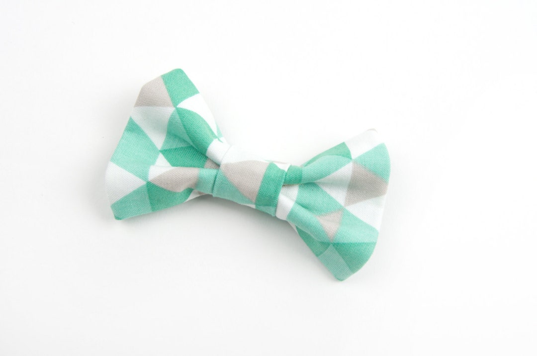 Mint Triangle Bow Tie, Trianges Bow Tie, Mint Bow Tie, Mint and White ...