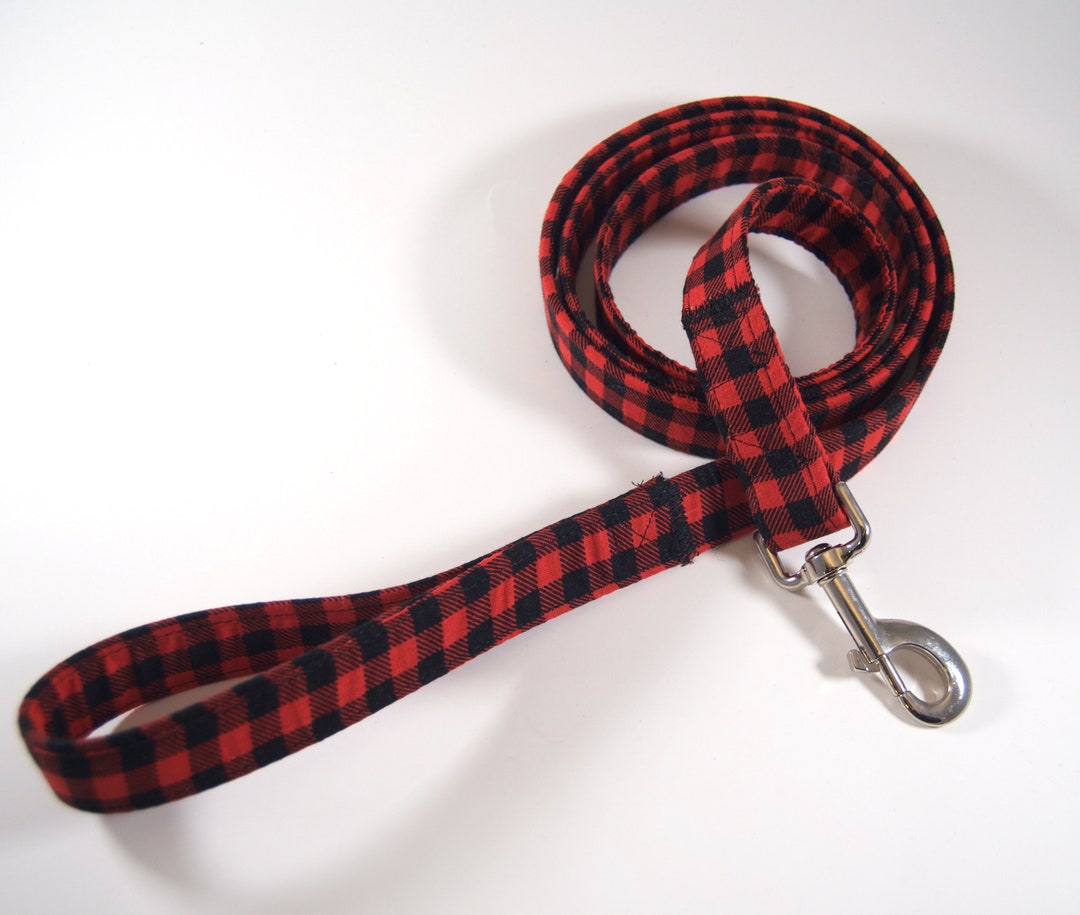 Buffalo Plaid Leash, Plaid Leash, Red and Black Leash, Christmas Leash ...