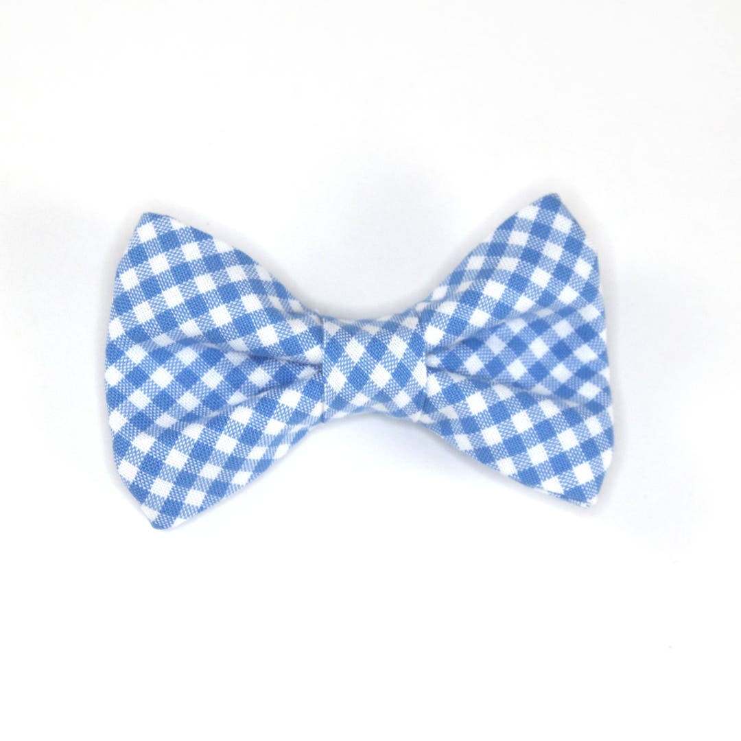 Periwinkle Gingham Bow Tie, Blue Check Bow Tie, Blue and White Bow Tie ...