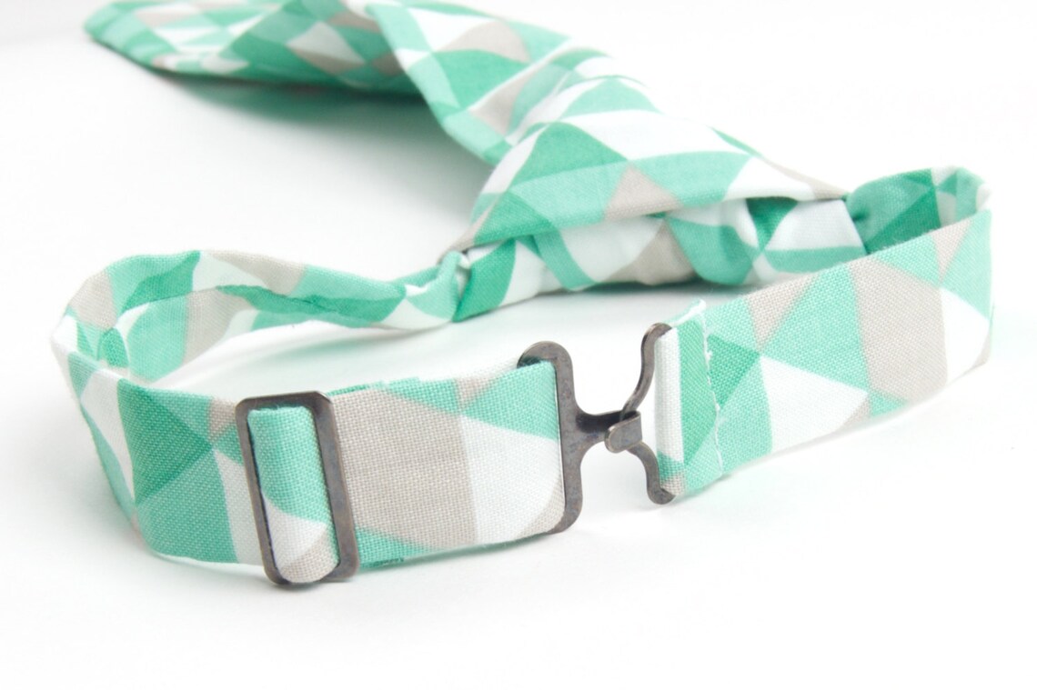 Mint Triangles Necktie Mint Necktie Pre-tied Necktie Mint - Etsy