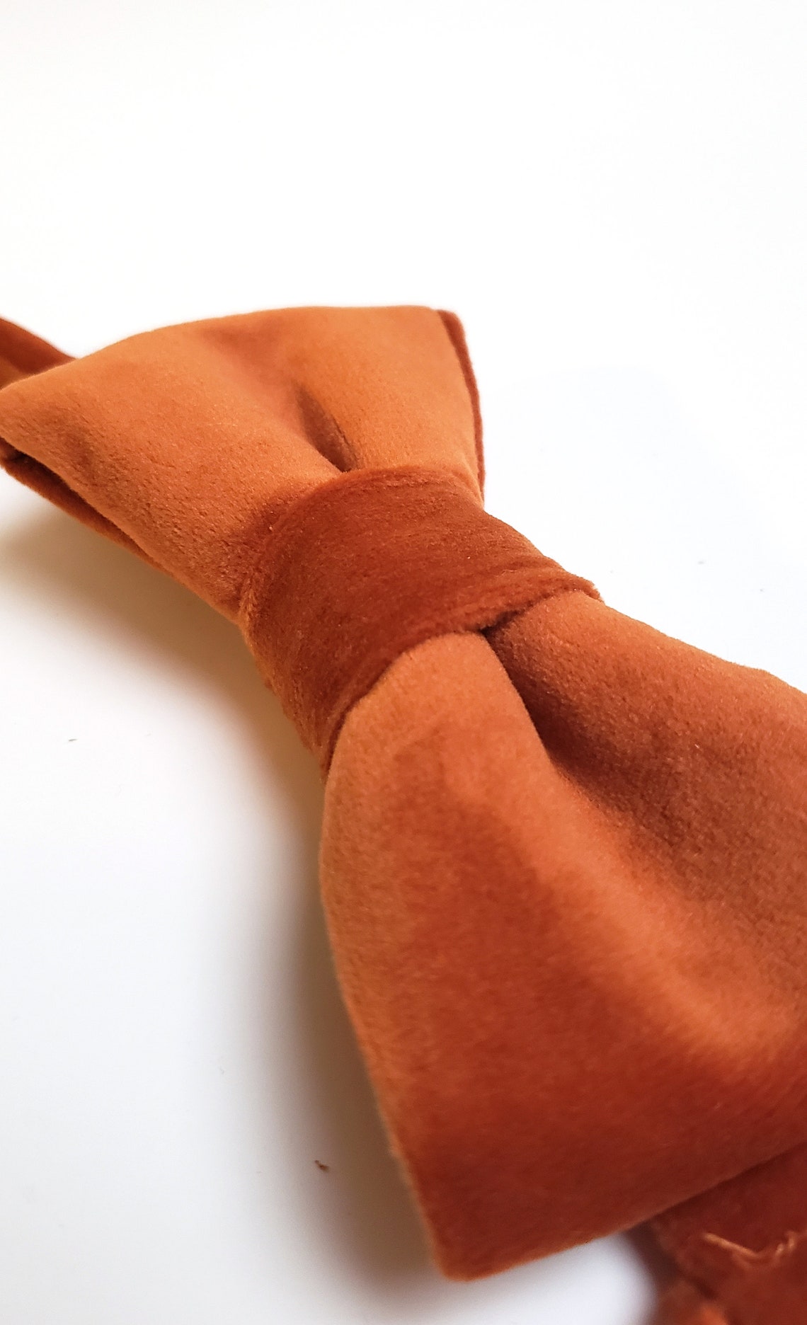 Velvet Rust Bow tie Velvet bow tie Orange bow tie rust | Etsy