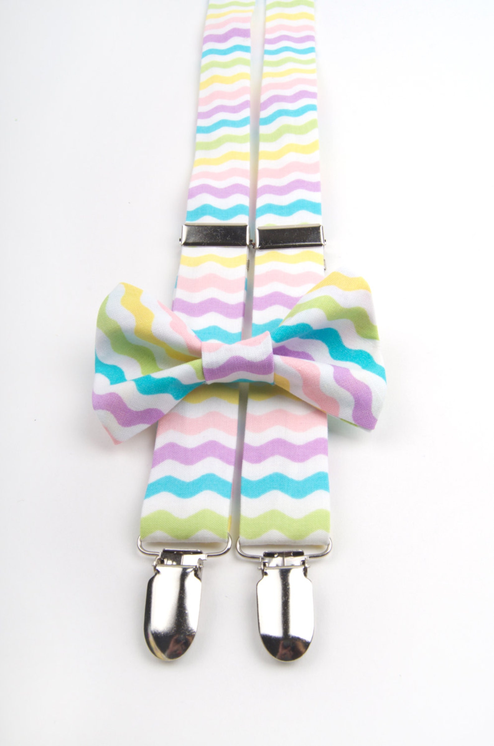 Easter Bow Tie & Suspenders, Pastel Bow Tie, Easter Suspenders, Easter ...