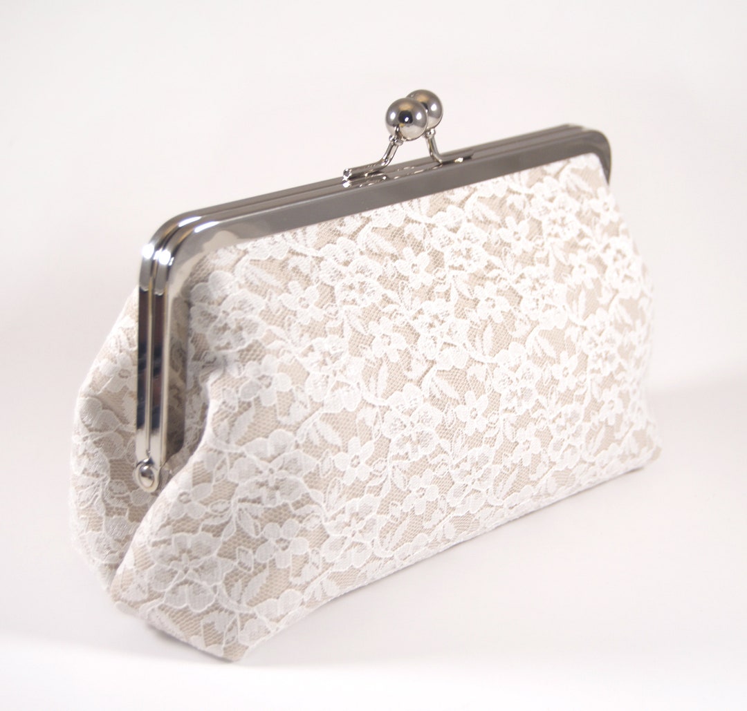 Champagne Lace Clutch, Lace Clutch, Ivory Lace Clutch, Wedding Clutch ...