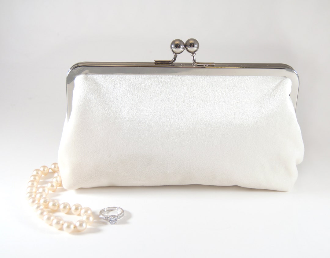 Ivory Velvet Clutch, Velvet Purse, Ivory Clutch, Ivory Purse, Bridal ...