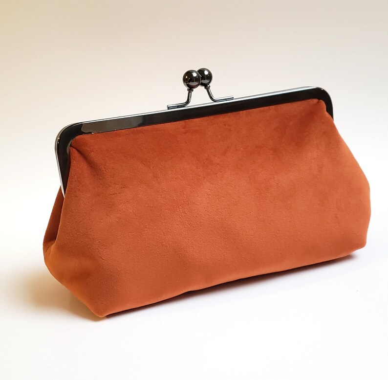 Rust Velvet Clutch Orange Velvet Clutch Velvet Clutch Rust | Etsy