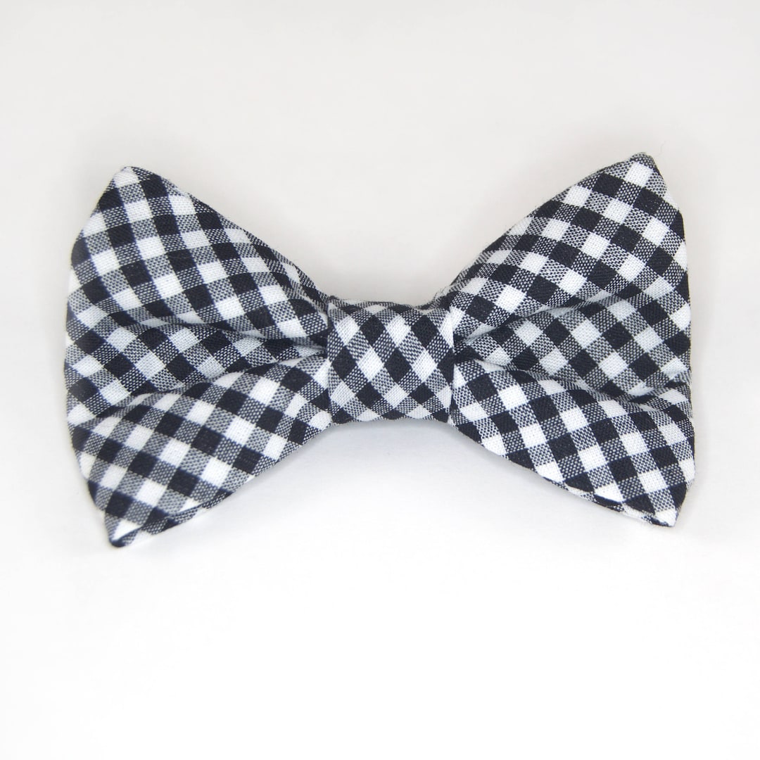 Black Gingham Bow Tie, Black Check Bow Tie, Black and White Bow Tie, Boy's Bow Tie, Black Plaid ...