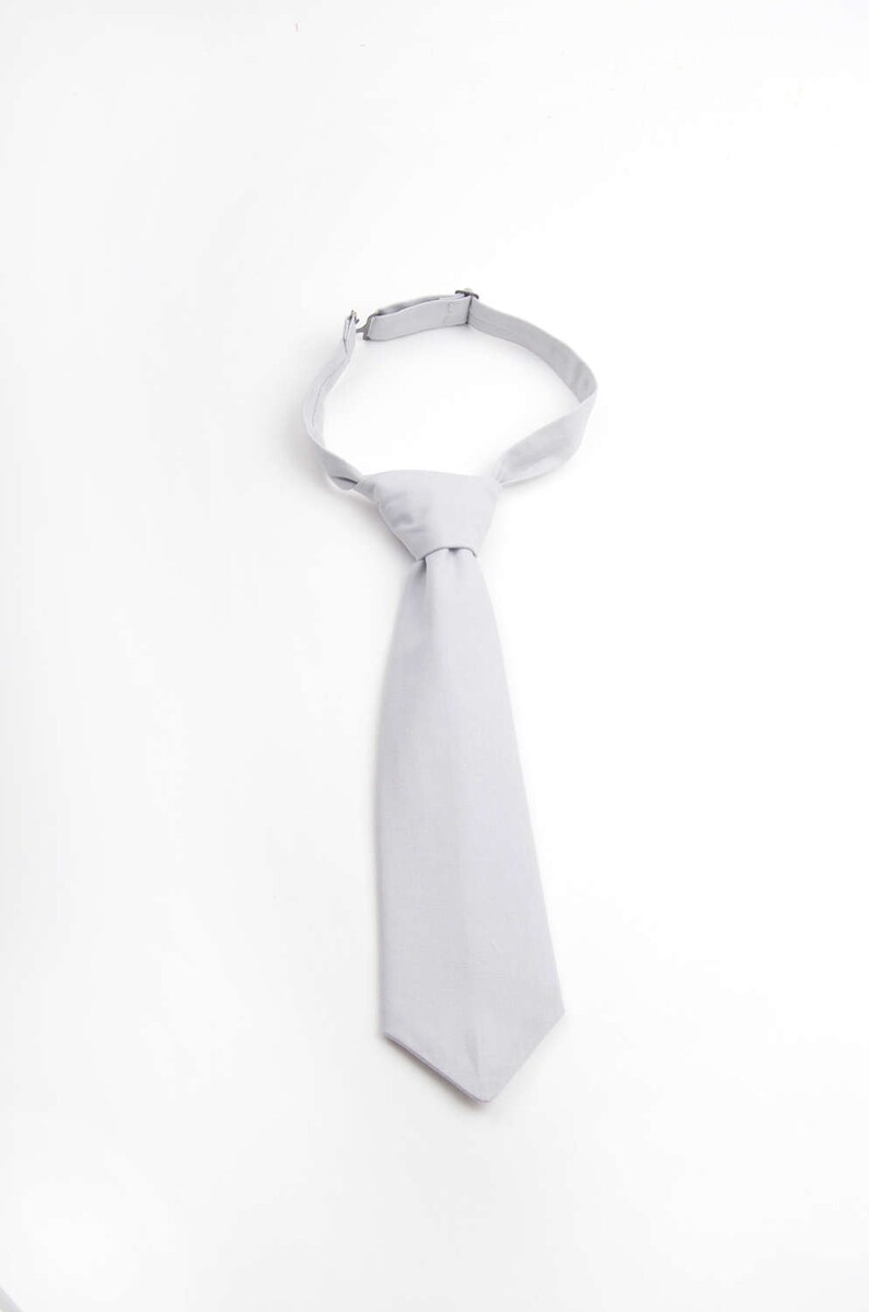 Light Grey Necktie, Grey Necktie, Pre-tied Boys Tie, Grey Tie, Light ...