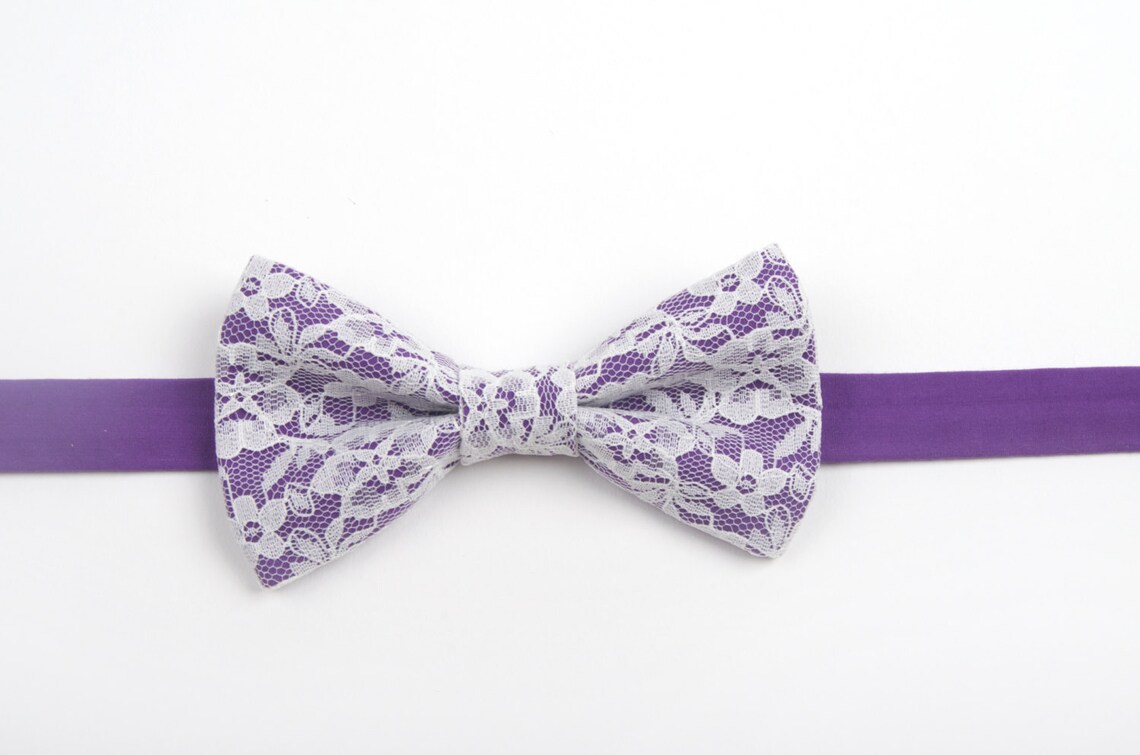 Purple Lace Bow Tie Purple Bow Tie Lace Bow Tie Ring Bearer - Etsy