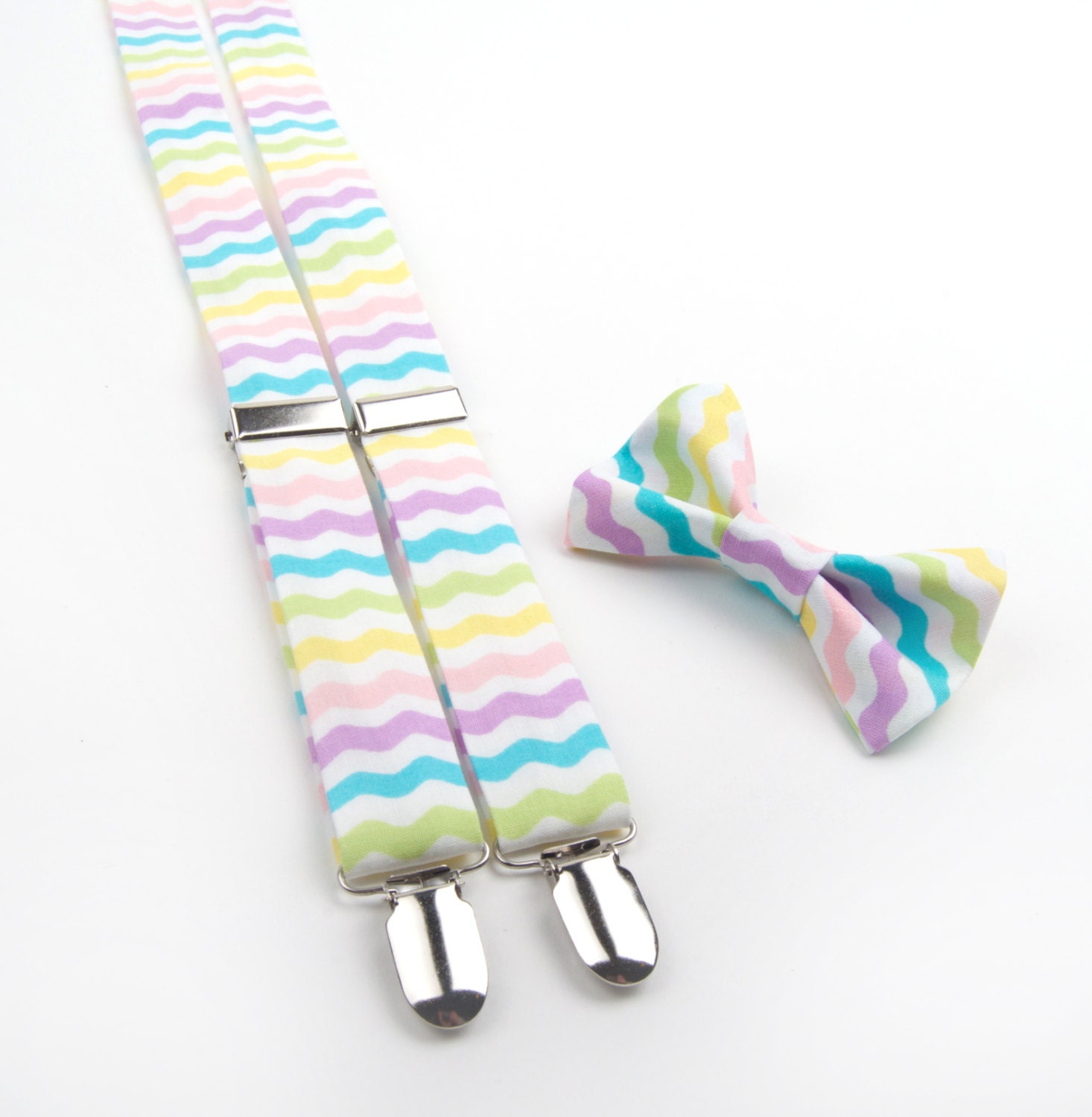 Easter Bow Tie & Suspenders, Pastel Bow Tie, Easter Suspenders, Easter ...