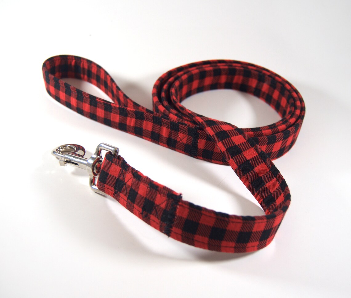 Buffalo Plaid Leash, Plaid Leash, Red and Black Leash, Christmas Leash ...